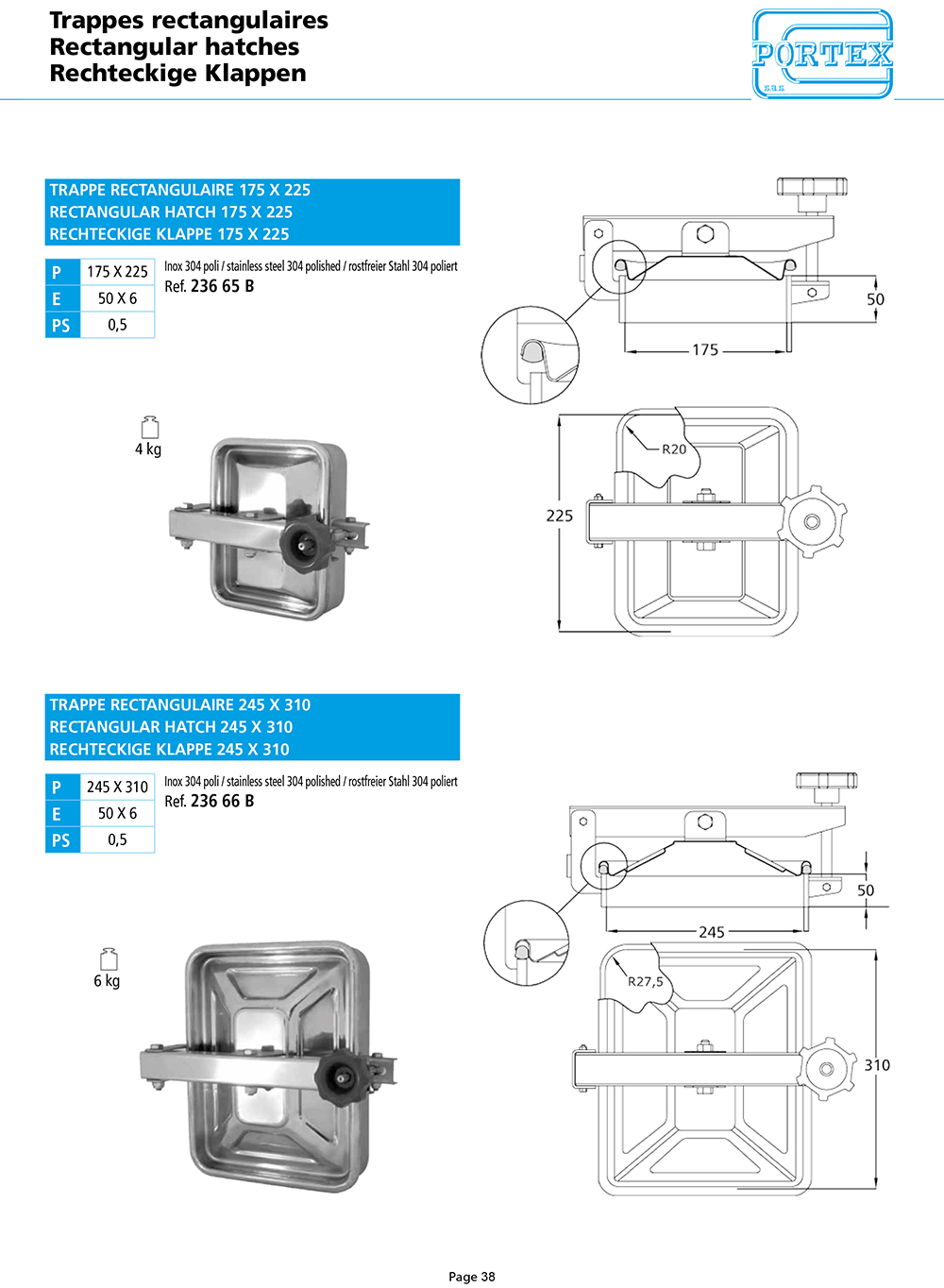 PORTEX-SAS - 38 Trappes rectangulaires